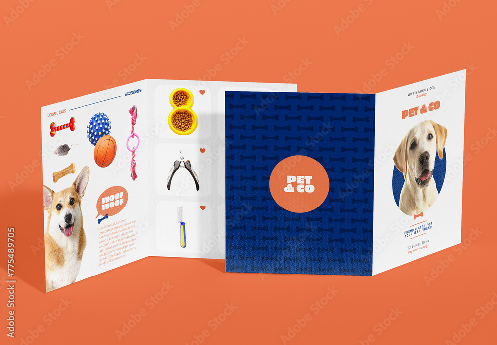 Pet Shop Diptych Layout Stock Template | Adobe Stock