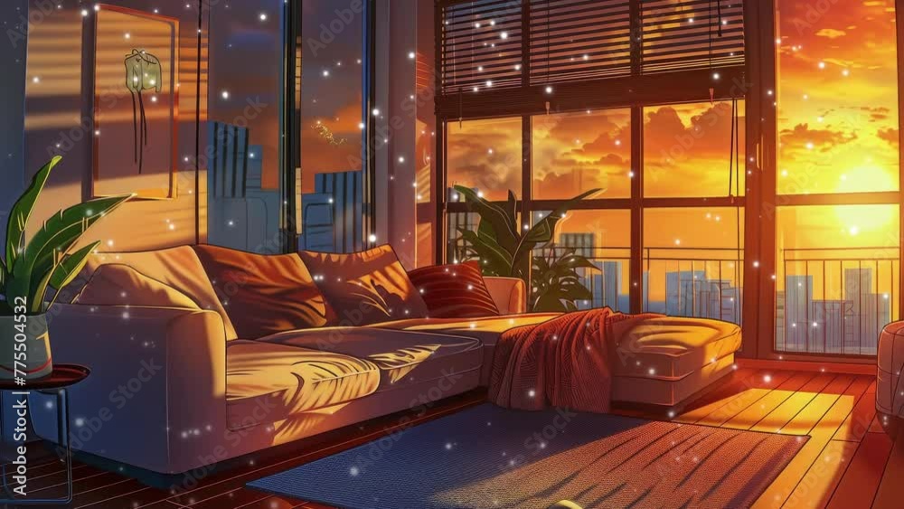 Luxury living room, animated virtual backgrounds, stream overlay loop ...