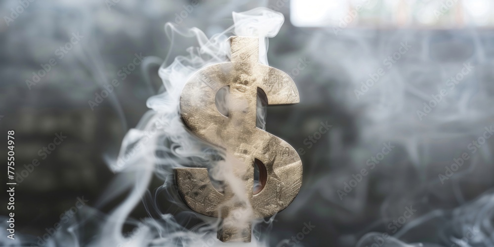 Smoke billows out of the shape of a dollar sign, creating a stunning ...