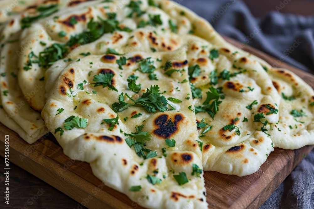 butter naan, naan wrap, naan isolated, tandoori chicken, coriander ...