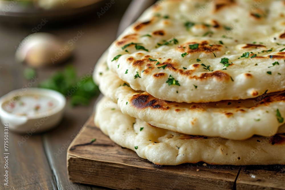 butter naan, naan wrap, naan isolated, tandoori chicken, coriander ...