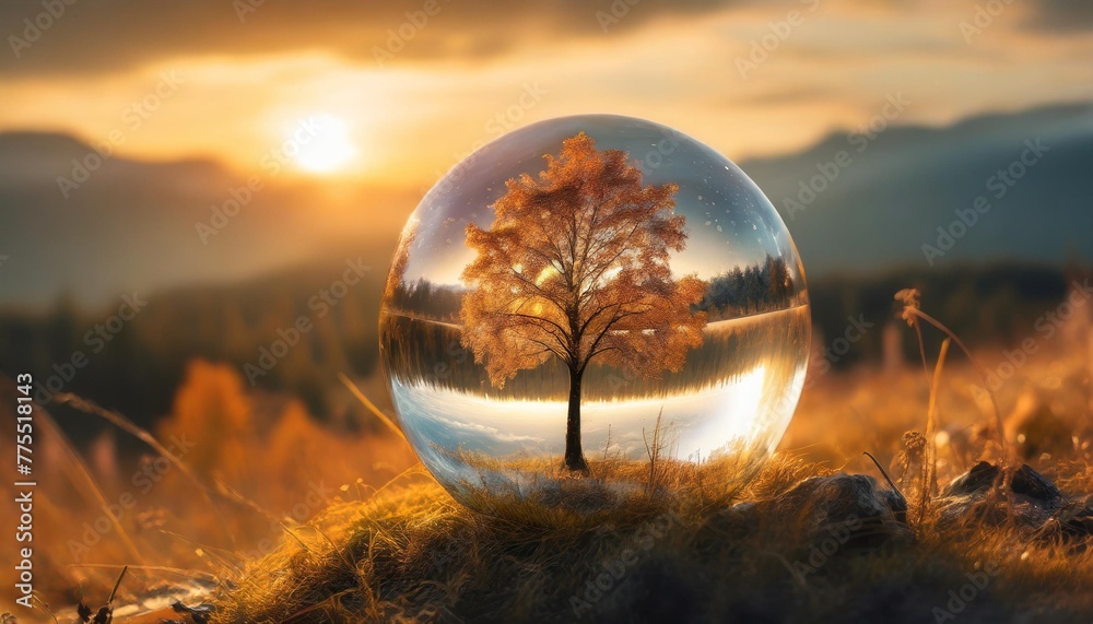 nature dans une bulle en verre concept de la nature et de son ...