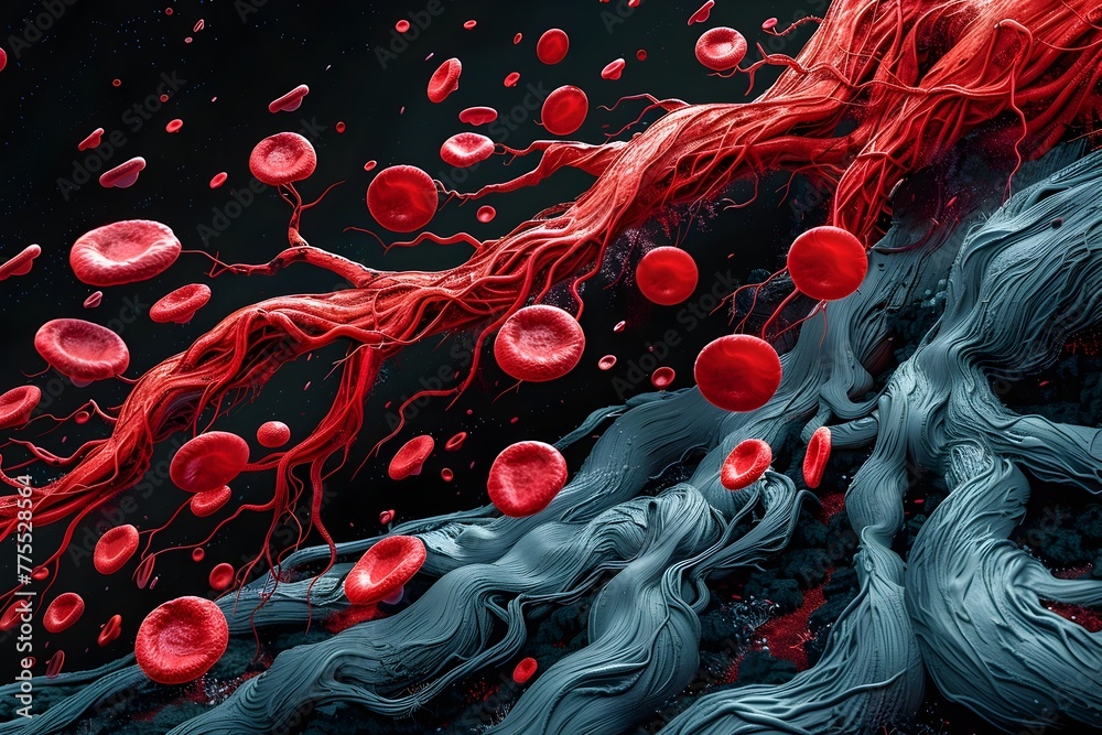 Meticulously Detailed Digital Art of a Complex Capillary Network ...