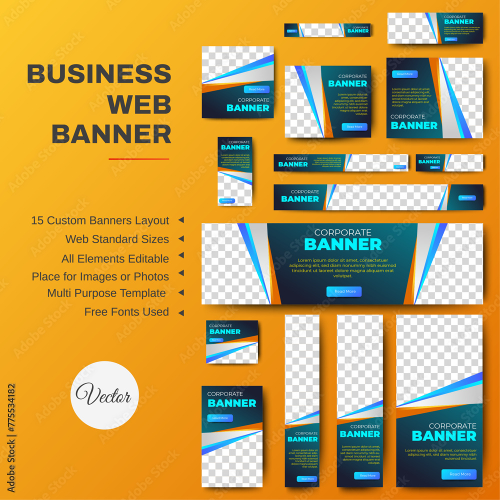 Set of promotion kit banner template design with modern and minimalist ...
