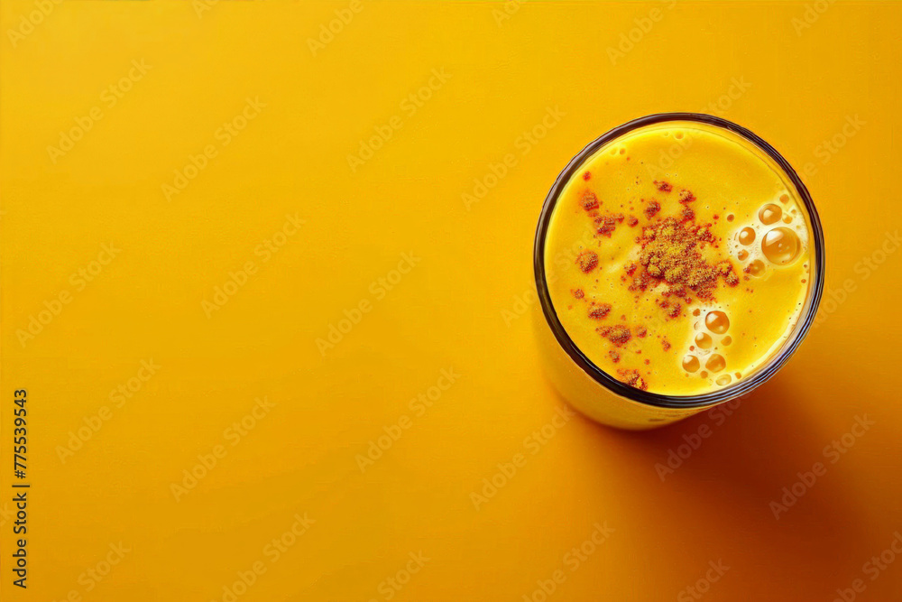 Indian cold summer drink Mango Lassi, yogurt smoothie with turmeric ...