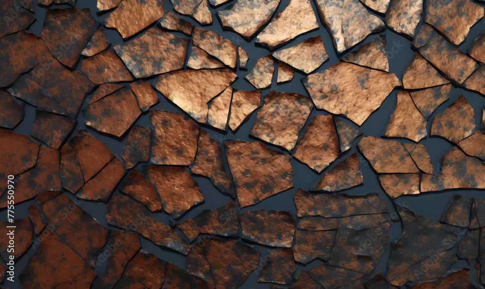 Cracked black Dragen Hide copper rust bronze aluminium rough Tileable ...