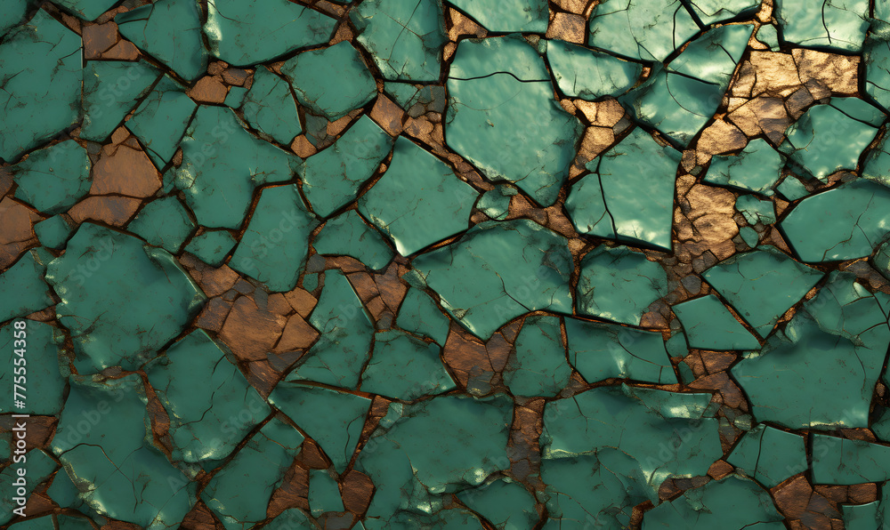 Cracked green Dragen Hide copper rust bronze aluminium rough Tileable ...