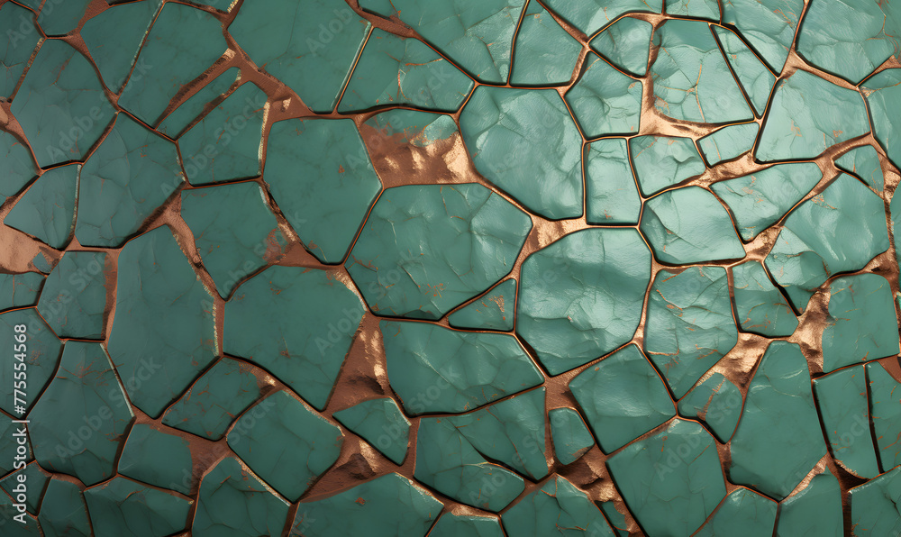 Cracked green Dragen Hide copper rust bronze aluminium rough Tileable ...