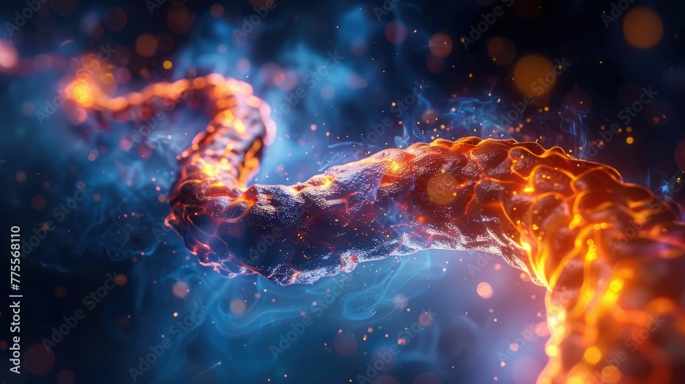 Intense, cinematic depiction of Barretts esophagus condition, with ...