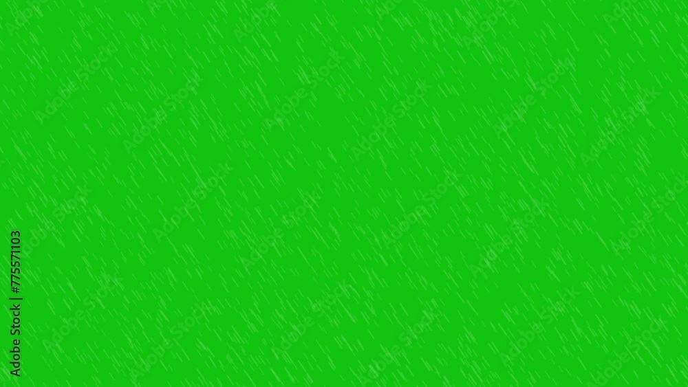 Green screen falling raindrops footage animation. Heavy rain on asphalt ...