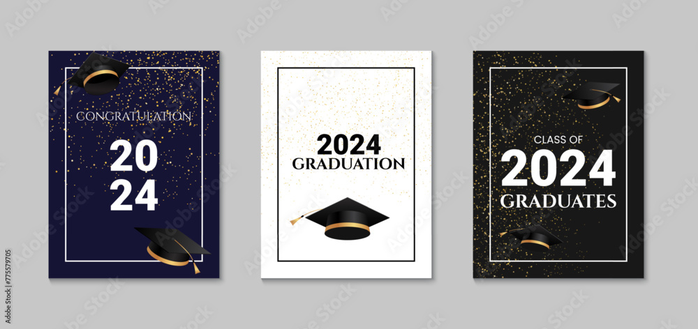 Graduation greeting card design. Celebration party invitation ...