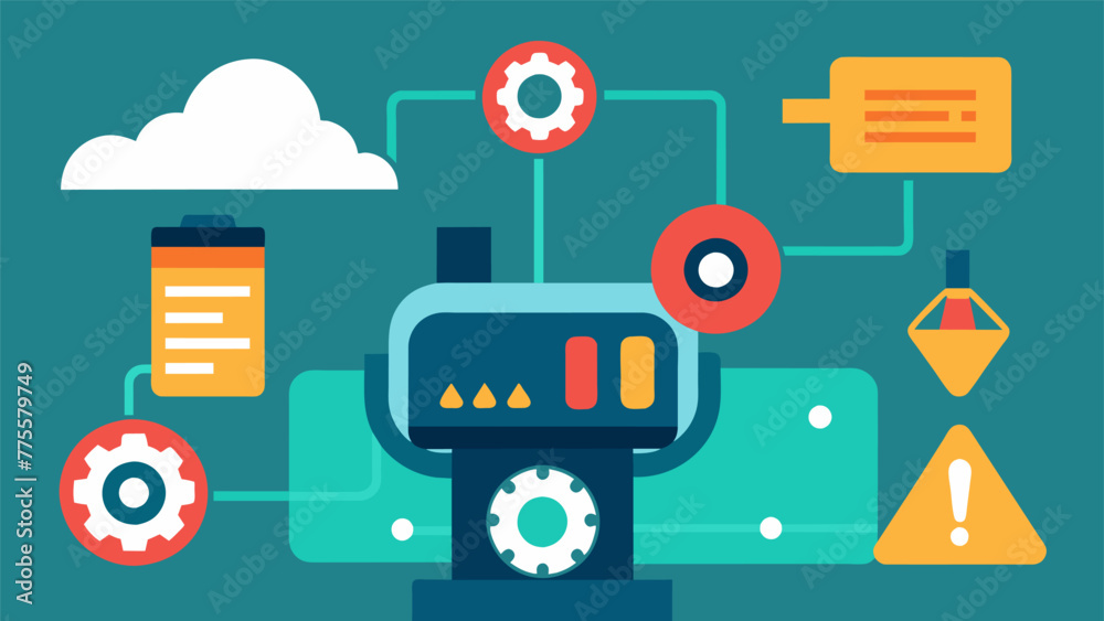 A zoomedin view of a predictive maintenance system utilizing AI to ...
