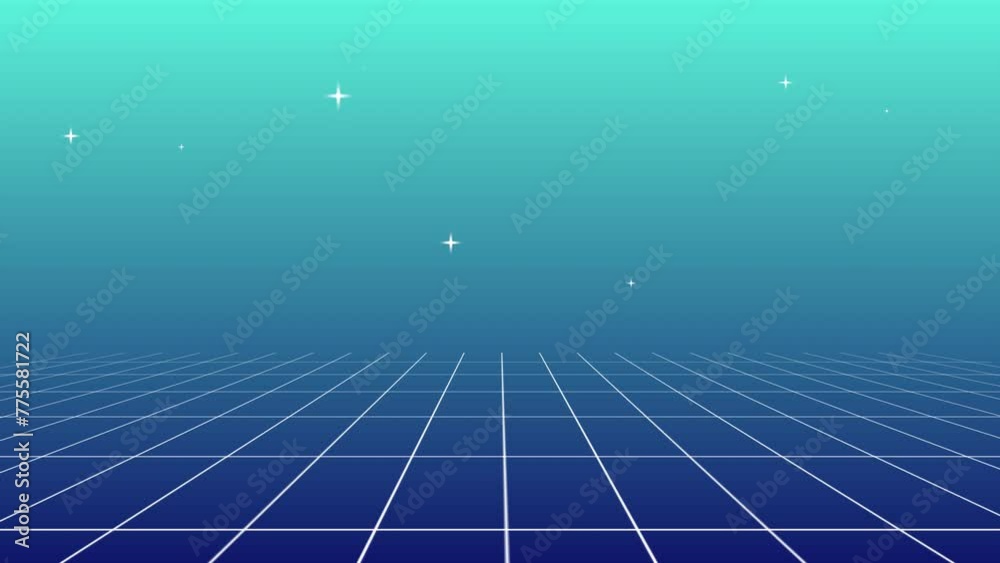 retro Futuristic 1990s Grid with particles Animation. grid synthwave ...