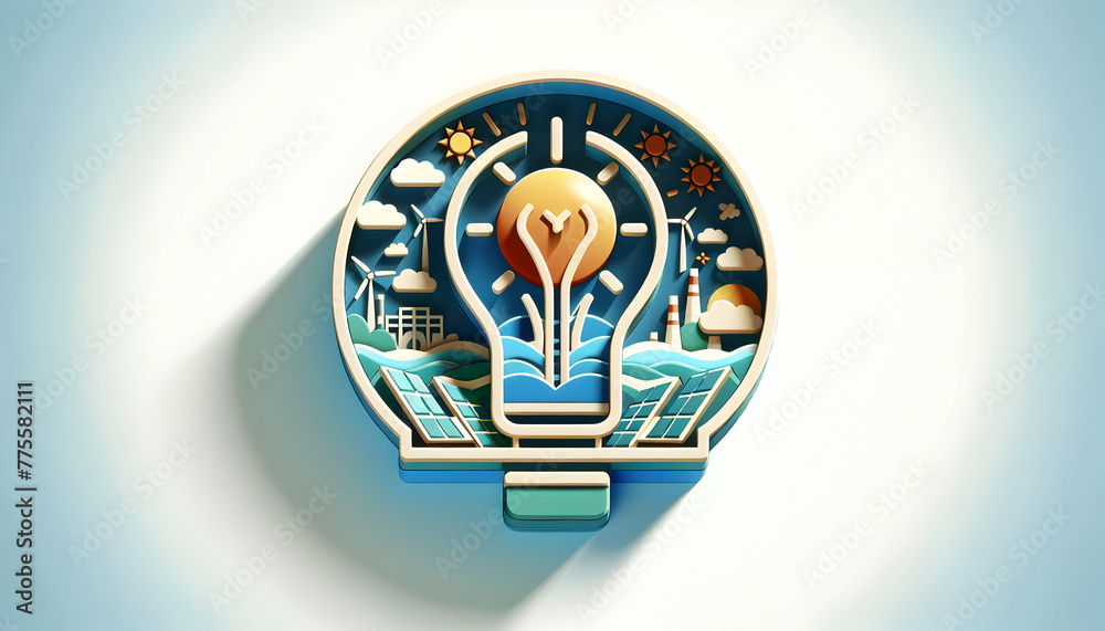 3d flat icon as Renewable Revolution Banners celebrating the shift to ...