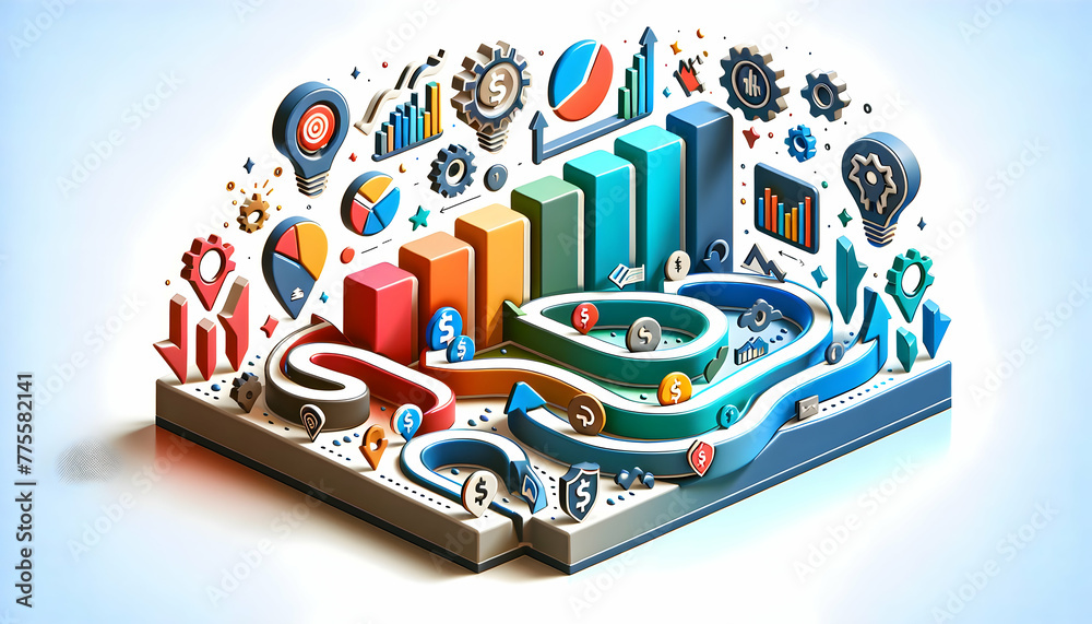3d flat icon as Strategy Spectrum Banner displaying a spectrum of ...