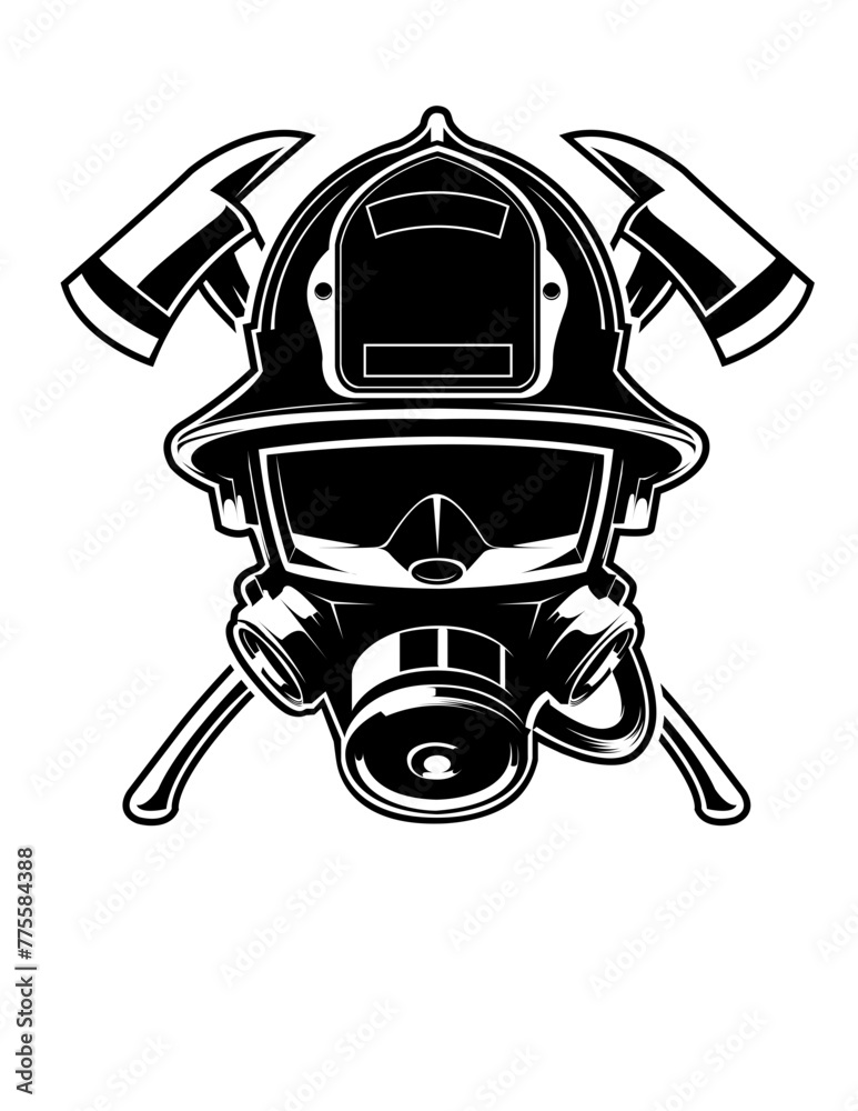 Vetor de Fire fighter Clipart, First Responder Illustration, 911 Rescue ...