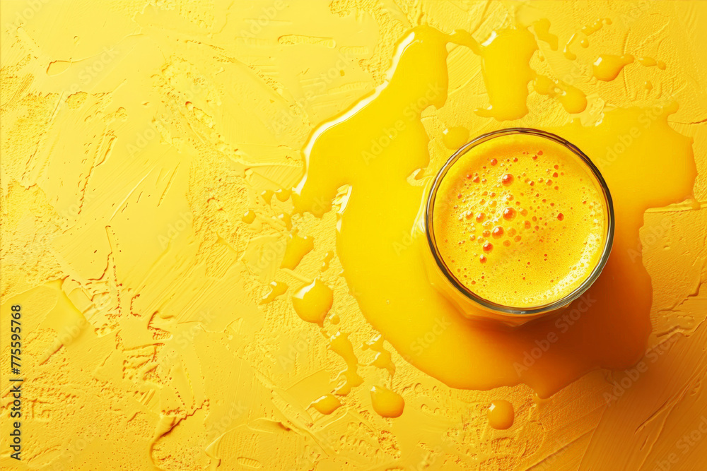 Indian cold summer drink Mango Lassi, yogurt smoothie with turmeric ...