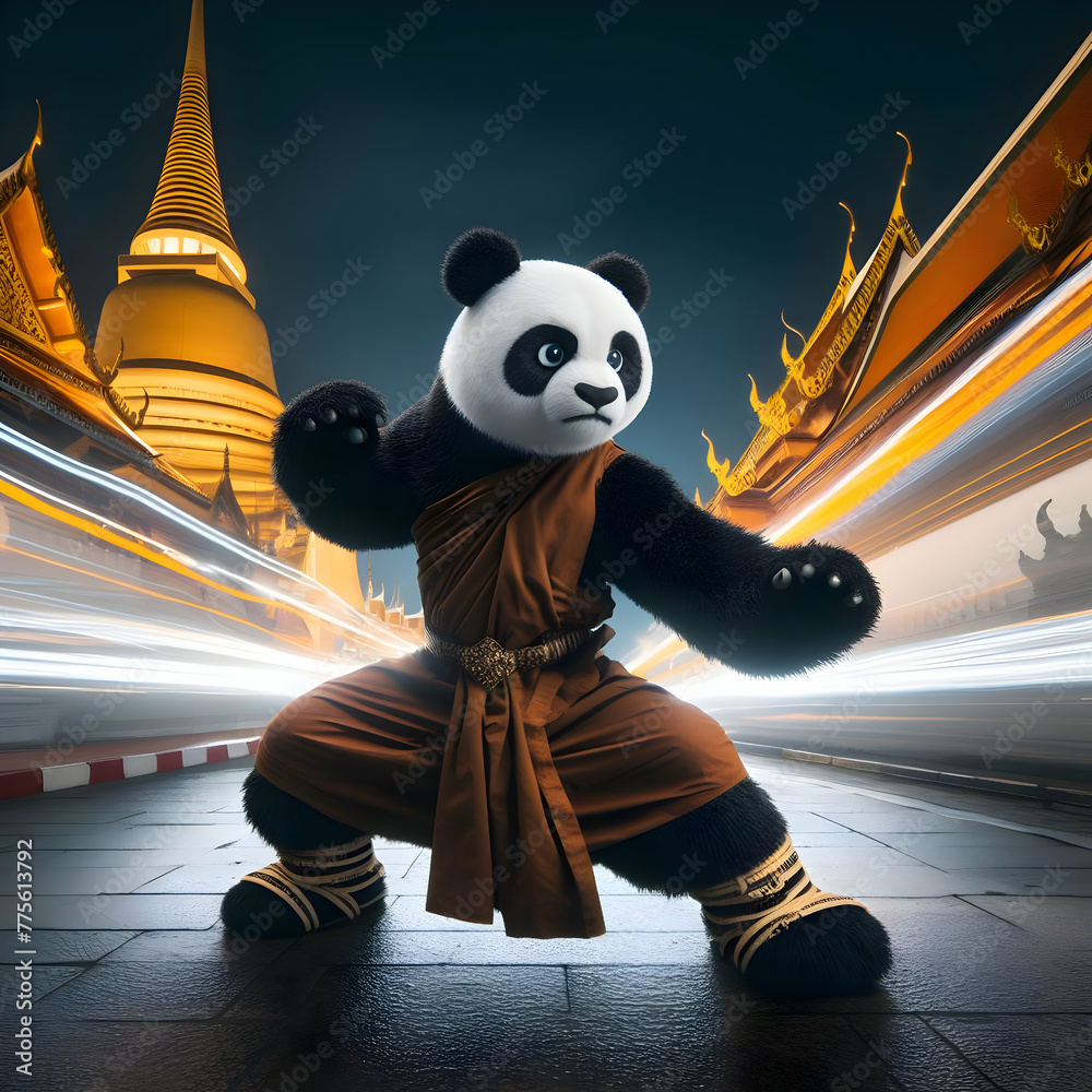 master kung fu panda animation Stock Illustration | Adobe Stock