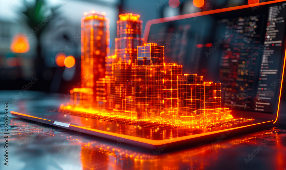 Architectural Engineer Analyzes a Complex 3D Digital Building ...