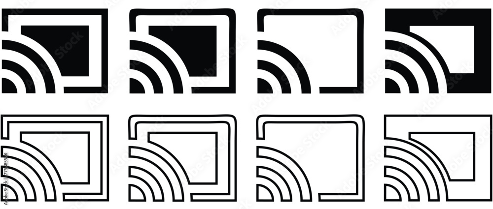 Screencast icon. Thin, Light Regular And Bold style design isolated on ...