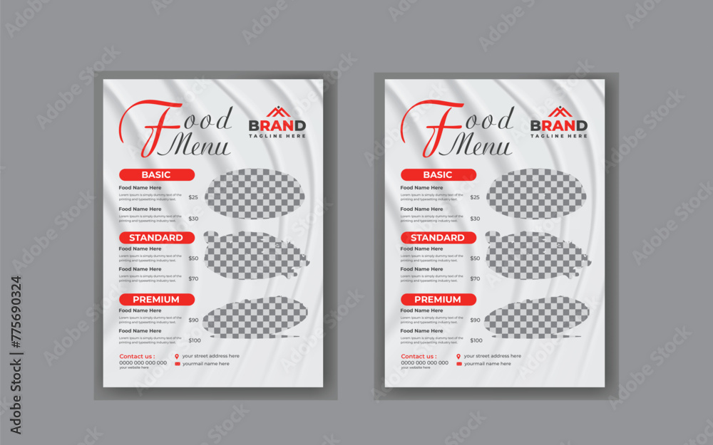 Restaurant Food Menu Design template with advertisement, layout, poster ...