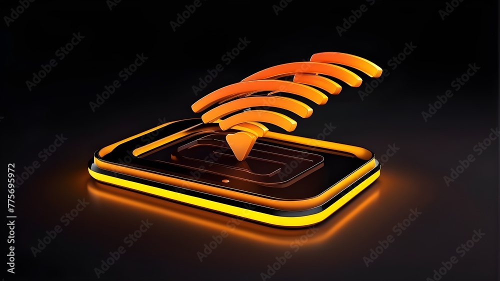 Wireless Network Symbols for Technology, Illustrations of Internet ...