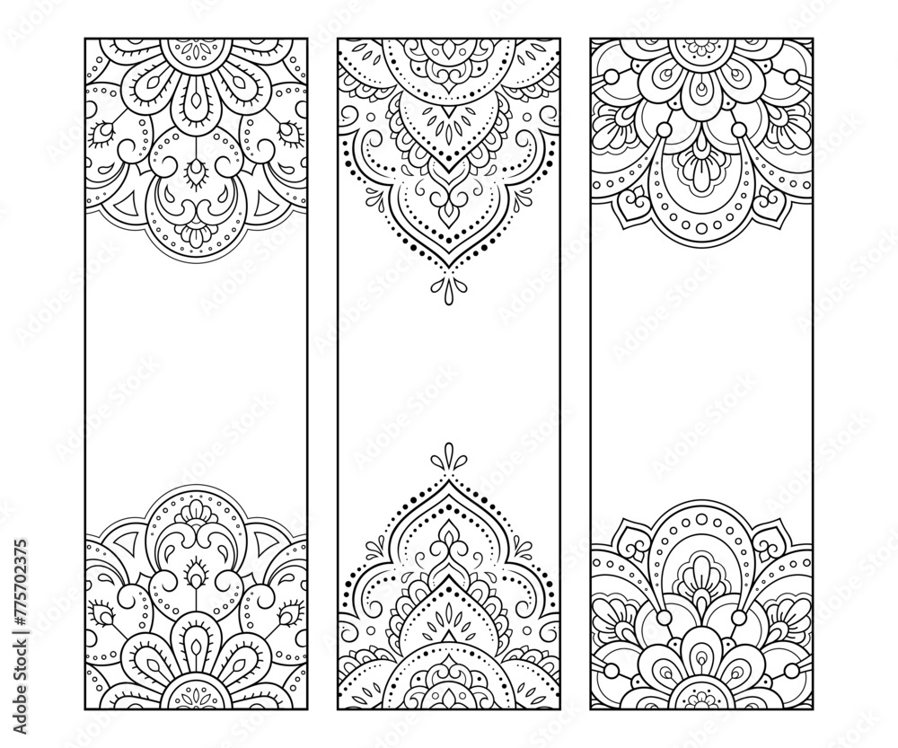 Printable bookmark for book - coloring. Set of black and white labels ...
