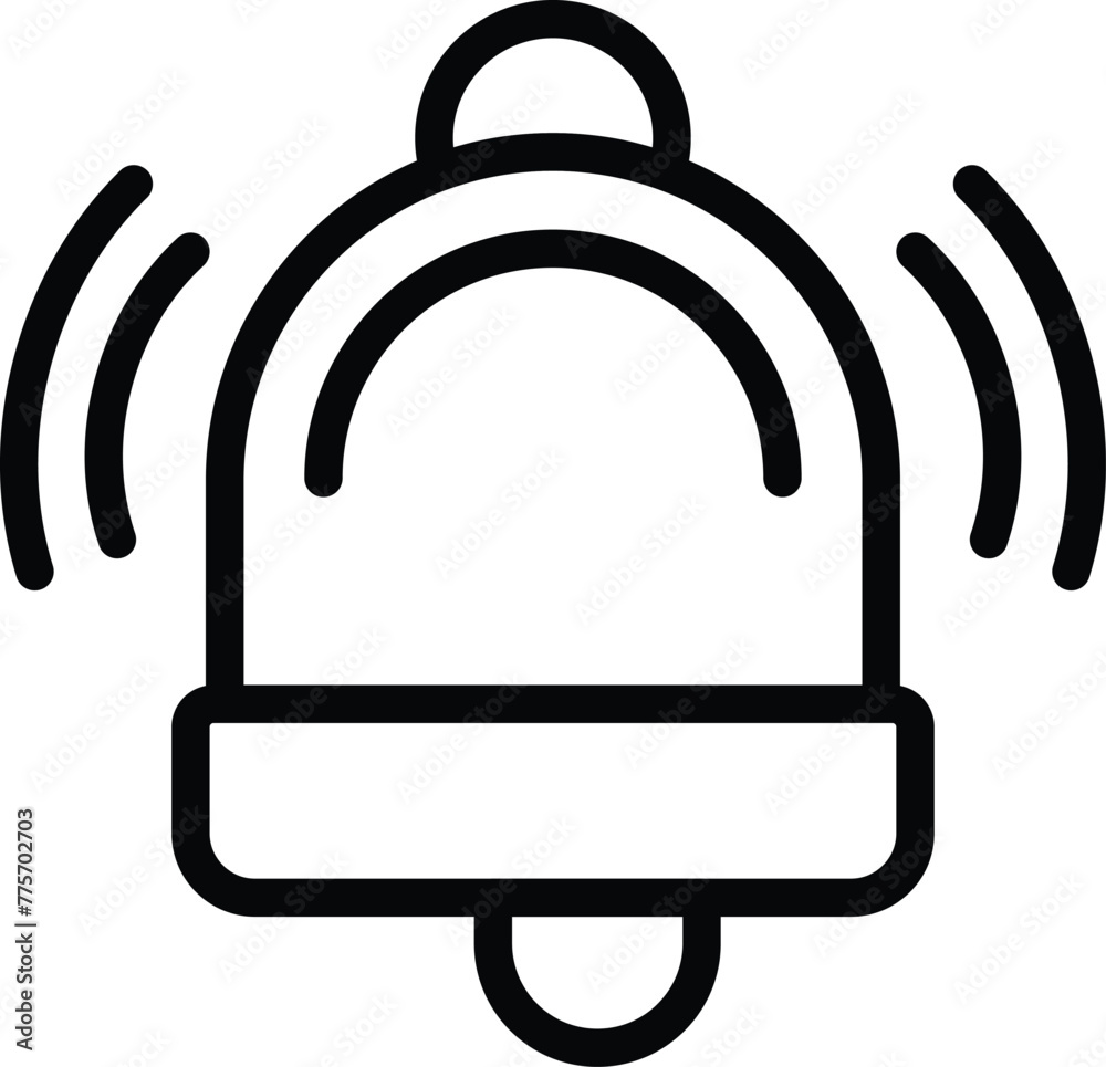 Emergency bell icon outline vector. Help warning notification. Ask for ...