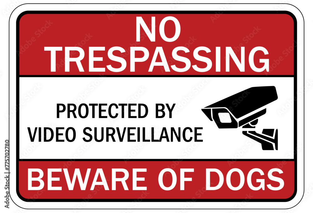 Beware of dog warning sign Stock Vector | Adobe Stock