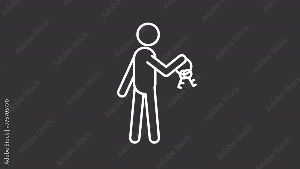 Parkinson white line animation. Animated person with tremor icon ...