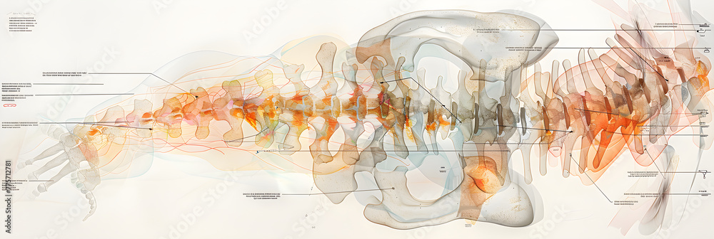 Detailed Illustration of Lumbar Spine Structure and Anatomy Stock Photo ...