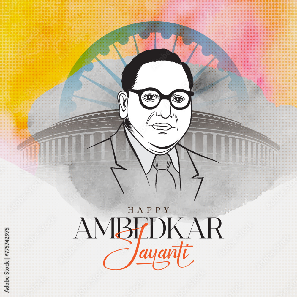 Happy Ambedkar Jayanti Vector Template Illustration, Babasaheb Dr ...