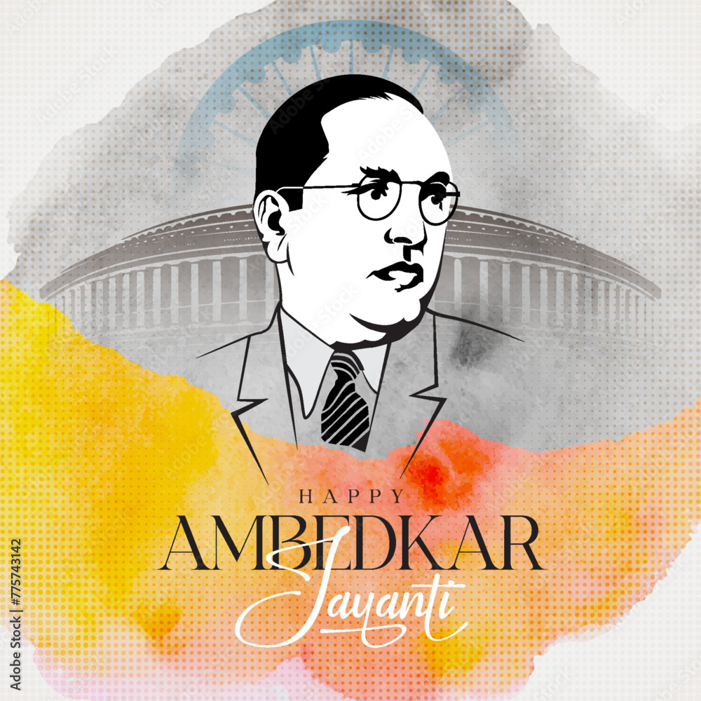 Happy Ambedkar Jayanti Vector Template Illustration, Babasaheb Dr ...