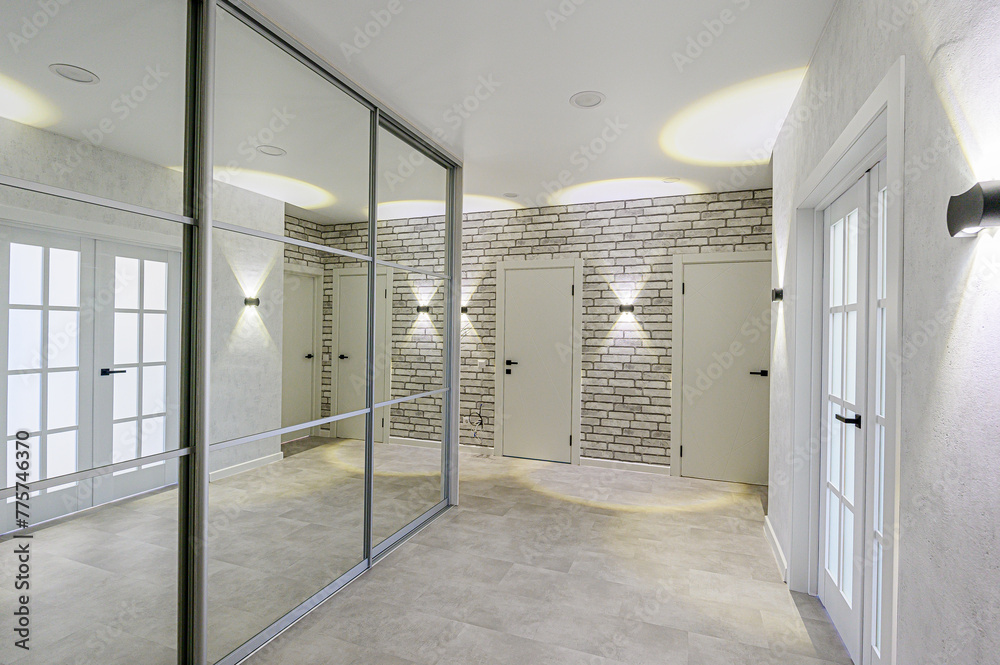 standard room interior apartment. room doors, renovation corridor lobby ...