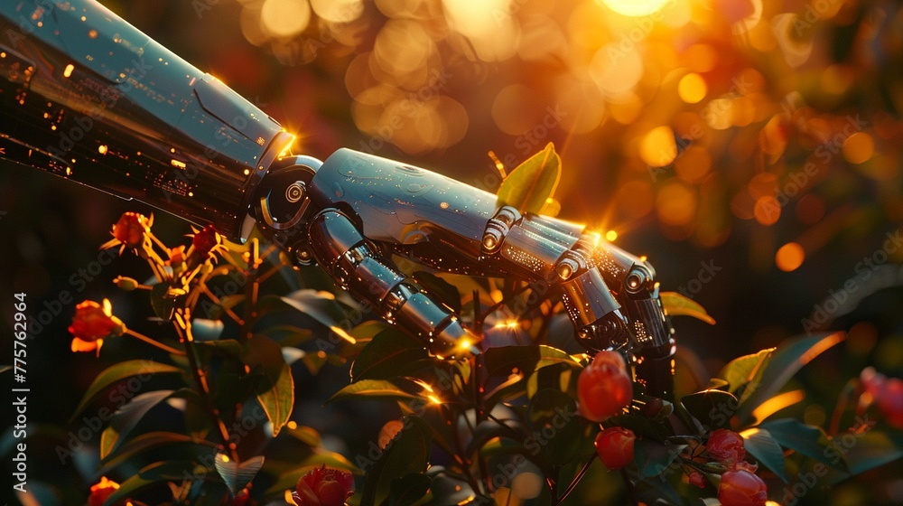 Android, Metallic limbs glistening, Crafting verses of digital poetry ...