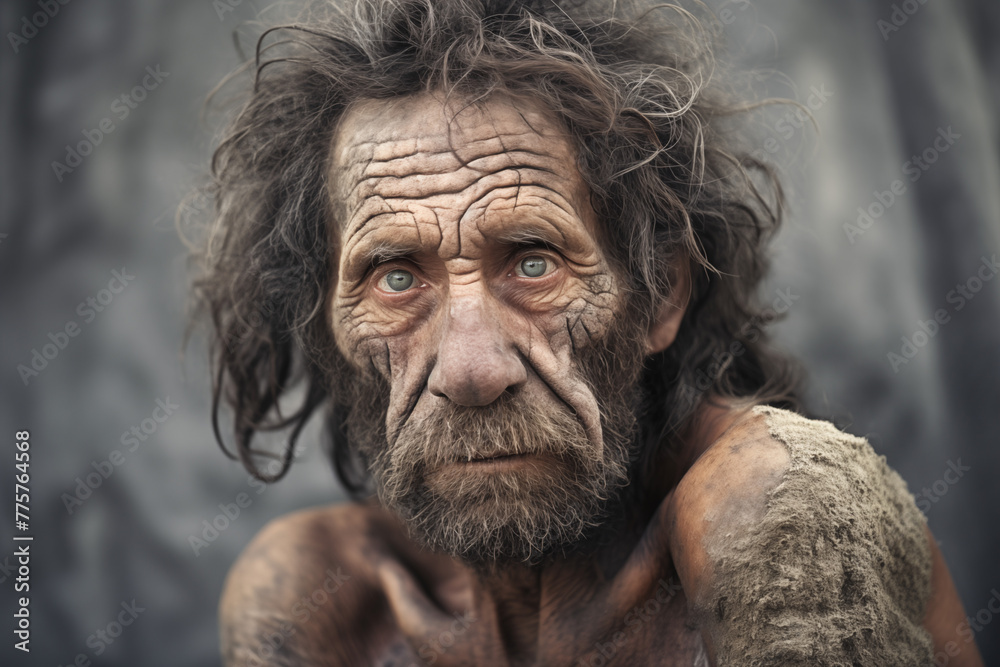 Image of a prehistoric man. First man, Archaeological profession ...