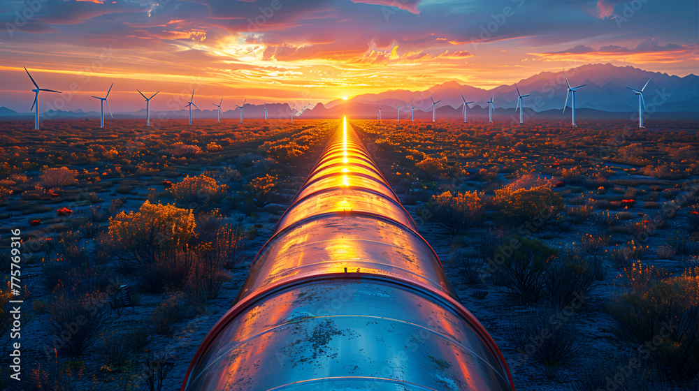 Green Energy Network: Hydrogen Pipeline with Wind Turbines Against ...