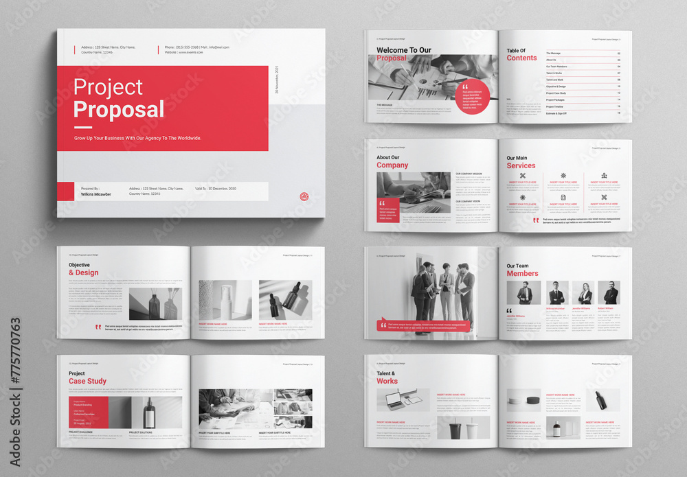 Project Proposal Layout Design Template Landscape Stock Template ...