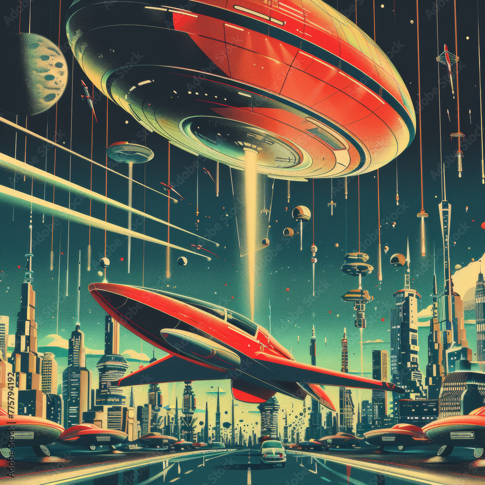 Design a Retro-Futurism-inspired poster that captures the essence of a ...