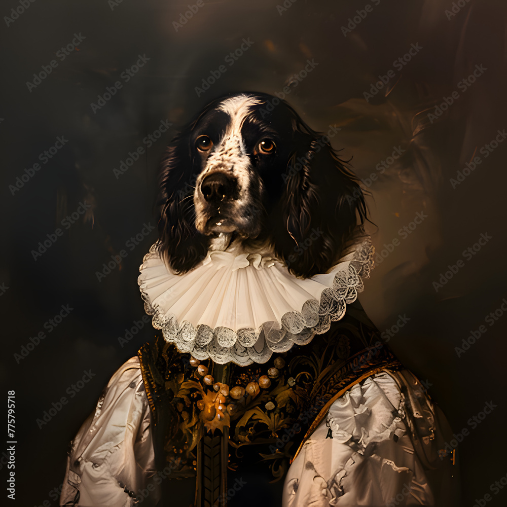 An aristocratic dog raised by a medieval aristocrat is photographed ...