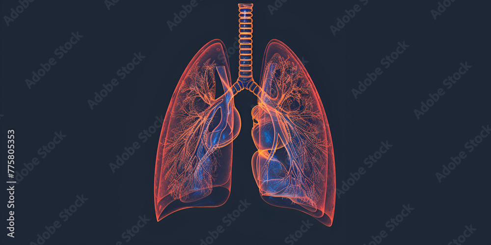 Airway Diagram: Chest X-Ray Visualization Stock Illustration | Adobe Stock