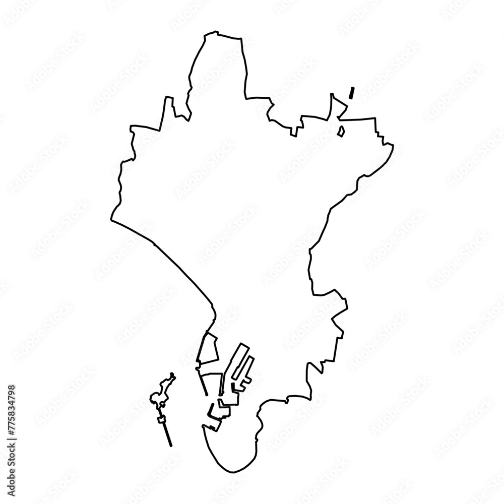 St Helier parishes map, administrative division of Jersey. Vector ...