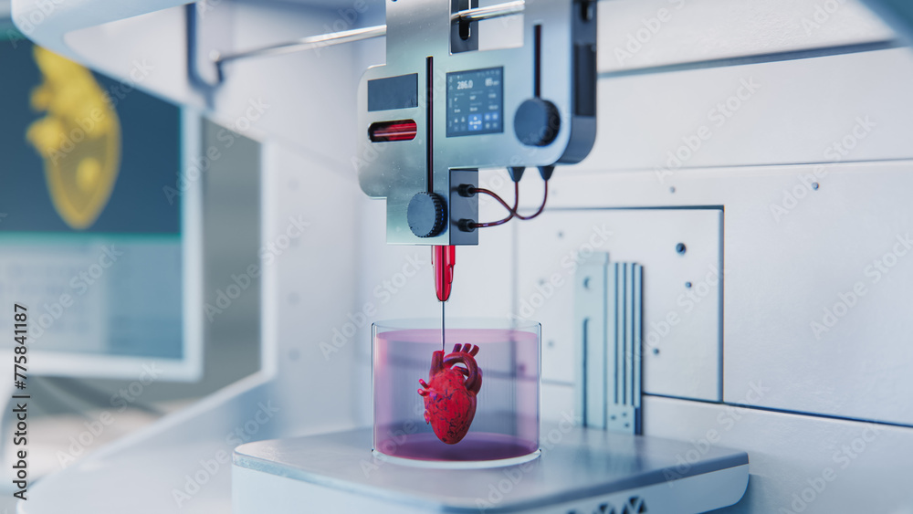 ภาพประกอบสต็อก 3D Render: Science Laboratory Bioprinting a 3D Human ...