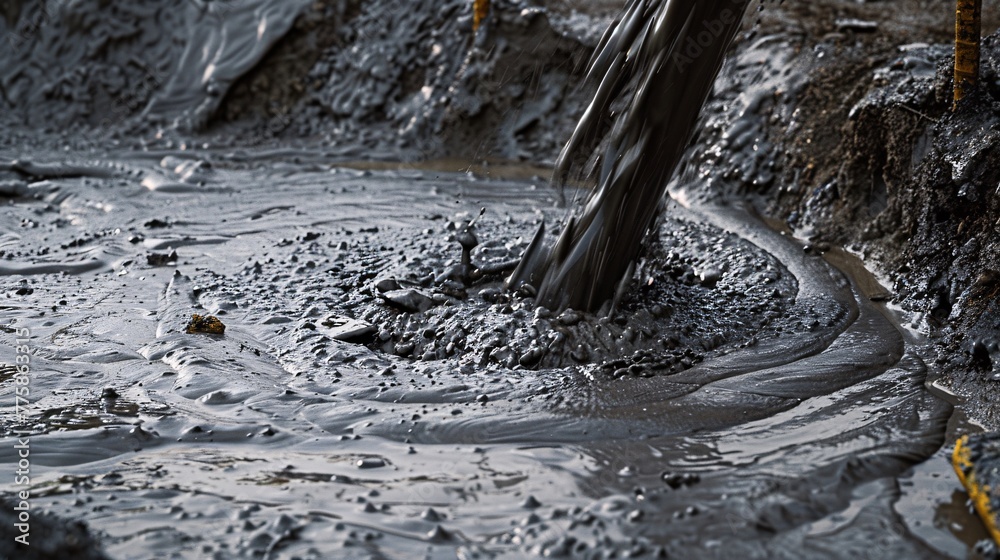 The fluid dance of construction a close-up view of ready mix concrete ...