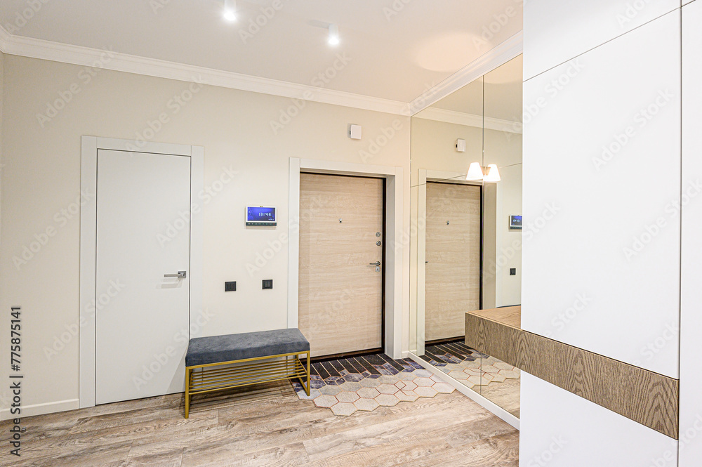 standard room interior apartment. room doors, renovation corridor lobby ...