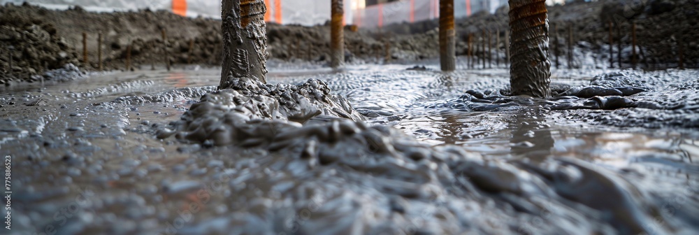 The fluid dance of construction a close-up view of ready mix concrete ...