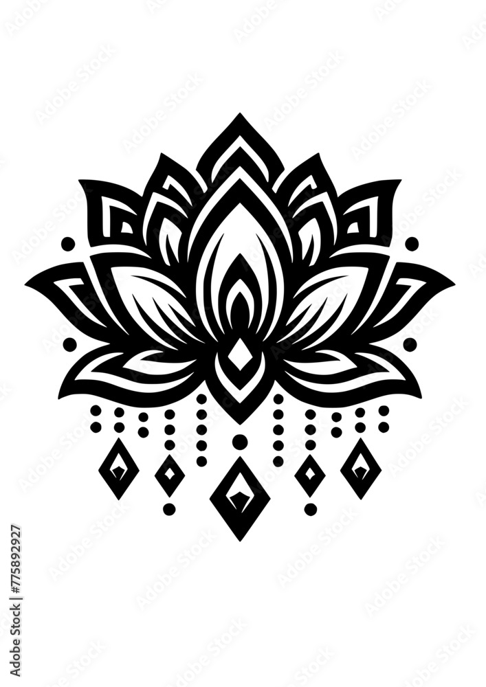 Lotus svg cut file, Lotus Mandala svg, Lotus flower clipart, Silhouette ...