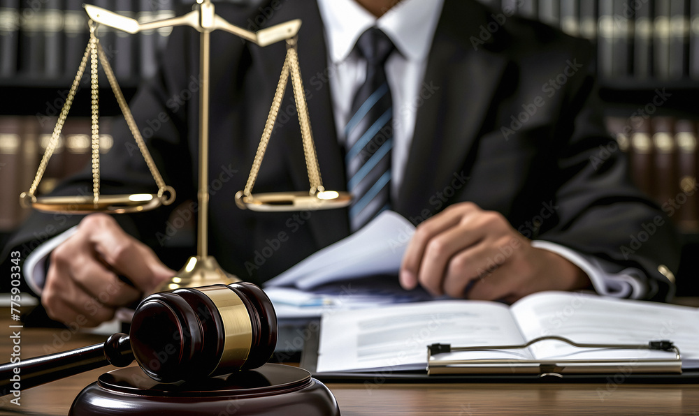 Lawyer Attorney Silhouette With Judge Gavel Hammer And Scale Of Justice ...
