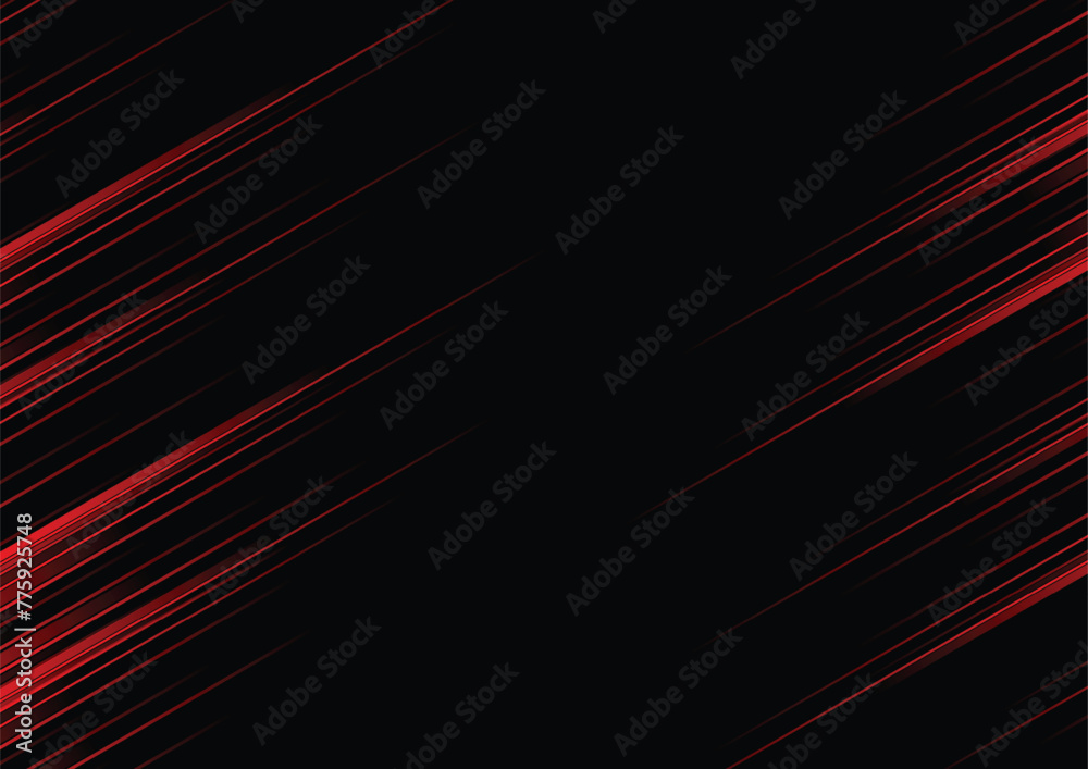Abstract red line and black background for business card, cover, banner ...