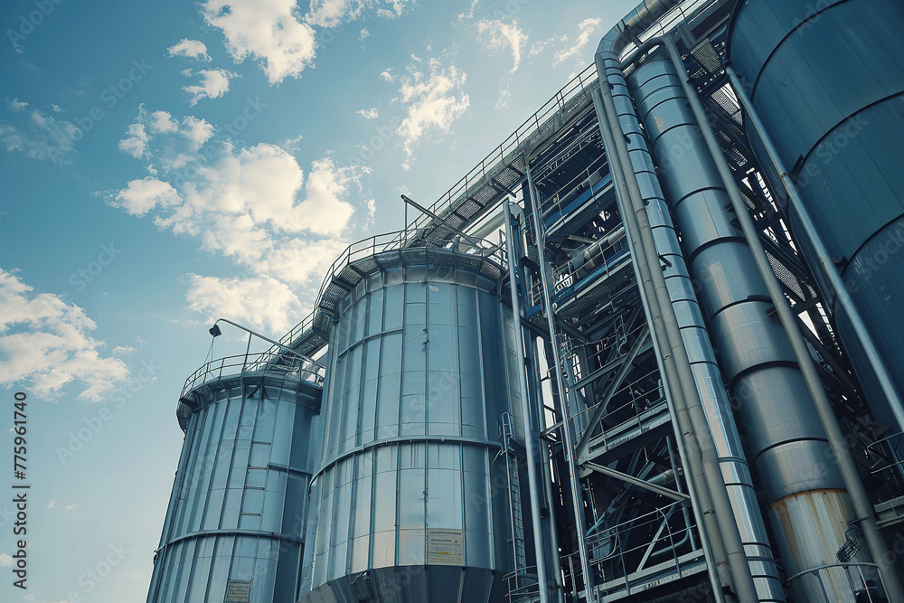 wallpaper of agro storage granary elevator at an agro processing plant ...